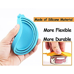 COMTIM Pet Food Can Covers 3 Pack Silicone Can Lids Caps for Dog Cat Wet Food,Universal Size Fit Most Standard Size Canned Dog and Cat Food