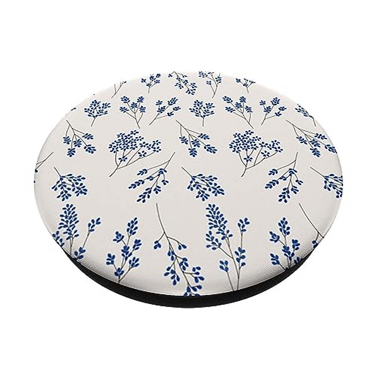Blue Flower Pattern White PopSockets Standard PopGrip