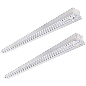 BRILLIHOOD 2-Pack 8FT LED Shop Light, 80W (190W Equiv.), 8000LM LED Garage Light, 6000K (Cool White), T8/T12 Fluorescent Light Fixture for Warehouse, Supermarket, Workshop Office