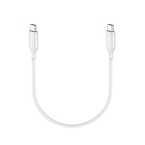Anker 60W, Powerline III USB-C to USB-C Cable 2.0, USB C Charger Cable 1ft for MacBook Pro 2020, iPad Pro 2020, Switch, Samsung Galaxy S20 Plus S9 S8 Plus, Pixel, and More (White)