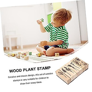 COHEALI 1 Set Seal Letter Decor Stampers for Antique Decor Flower Plant Stamp Stamper Plant Vase Wooden Seal DIY Seal Diary Stamp Retro Vase Stamp Mini Botanical Pattern