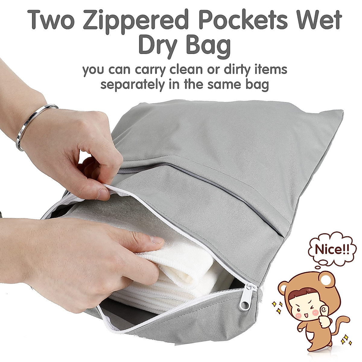 24 Pack Cloth Diaper Inserts Reusable Newborn Cloth Diaper 3 Layer Absorbent Breathable Diaper Inserts Overnight Microfiber Cloth Diaper Liners with an Extra Diaper Bag