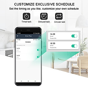 YIFAN 20A Smart Plug, WiFi Bluetooth Smart Outlets Compatible with Alexa and Google Assistant, Mini Remote Control Plugs with Timer Function, No Hub Required, FCC/ROHS Listed Socket