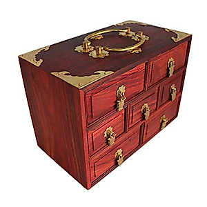 AYBAL Retro Wooden Jewellery Box with 7 Drawers