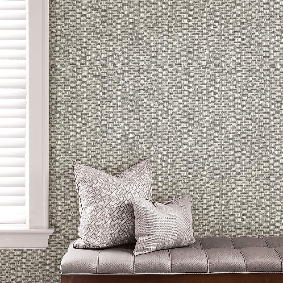 NuWallpaper NU2873 Poplin Texture Peel & Stick Wallpaper, Grey