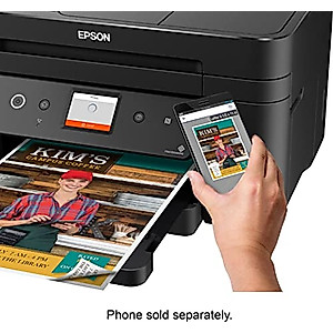 Epson Workforce WF-2860 All-in-One Wireless Color Inkjet Printer - Print Scan Copy Fax - Ethernet, NFC, 2.4" Touchscreen, 14 ppm, 4800 x 1200 dpi, Auto 2-Sided Printing, 30-Sheet ADF, Voice Activated