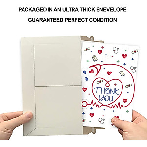 Prime Greetings 6 Pack Thank You Cards For Healthcare, Nurse, Doctor, Made in America, Eco-Friendly, Thick Card Stock with Premium Envelope 5in x 7.75in, Packaged in Protective Mailer