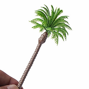 10 Pcs Miniature Coconut Trees Plastic Palm Tree Scenery Model for DIY Craft Projects Train Railways Architecture Landscape