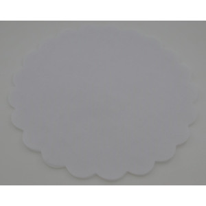 Organza Scalloped Edge Tulle Round Circles Wedding Favor 24cm Dia. Pack of 100Pcs (White)
