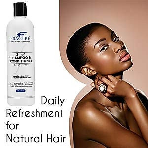 FRAGFRE 2 in 1 Shampoo and Conditioner 12 oz - Fragrance Free Conditioning Shampoo for Short to Medium Hairs - Color Safe Wash and Go - Sulfate Free Cleansing Conditioner for Sensitive Scalps (1 Pack)