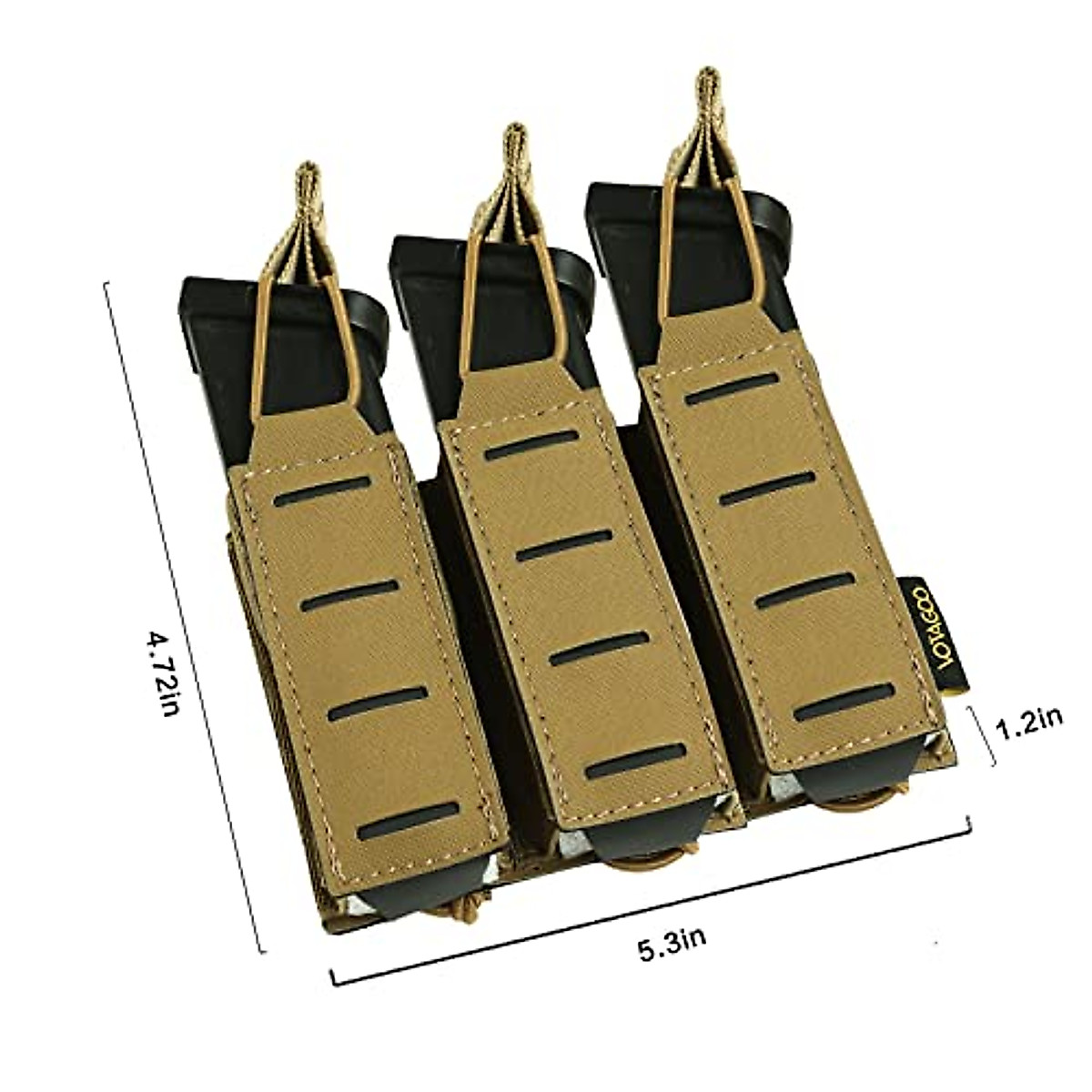VOTAGOO Pistol Molle Mag Pouch Single Double Triple 9mm Tactical Magazine Holder for 40 Calibers Glock 1911 DD21