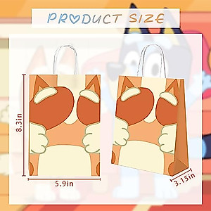 24 Pack Dog Man Gift Bags Blue Dog Ears Pattern Paper Gift Bags with Handles for Kids for Baby Shower Birthday Party Party Supplies