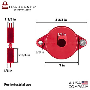 TRADESAFE Gate Valve Lockout - 2 Pack Valve Lockout Device for 1 inch to 2-1/2 inch Diameter Valve Handles, OSHA Compliant Lockout Tagout Valve for Professional and Industrial Use