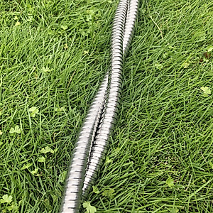 Yanwoo 304 Stainless Steel 3 Feet Short Garden Hose with Female to Female Connector, Water Hose, Metal Hose, Heavy Duty Outdoor Hose (3ft)