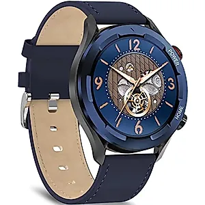 BRIBEJAT BT2 Pro Smart Watch for Men Compatible with Samsung iPhone Android Phones (Dial/Answer Calls) Built-in Music Player, Voice Assistant, Real-time Heart Rate & Sleep Monitor, Blue and Gray