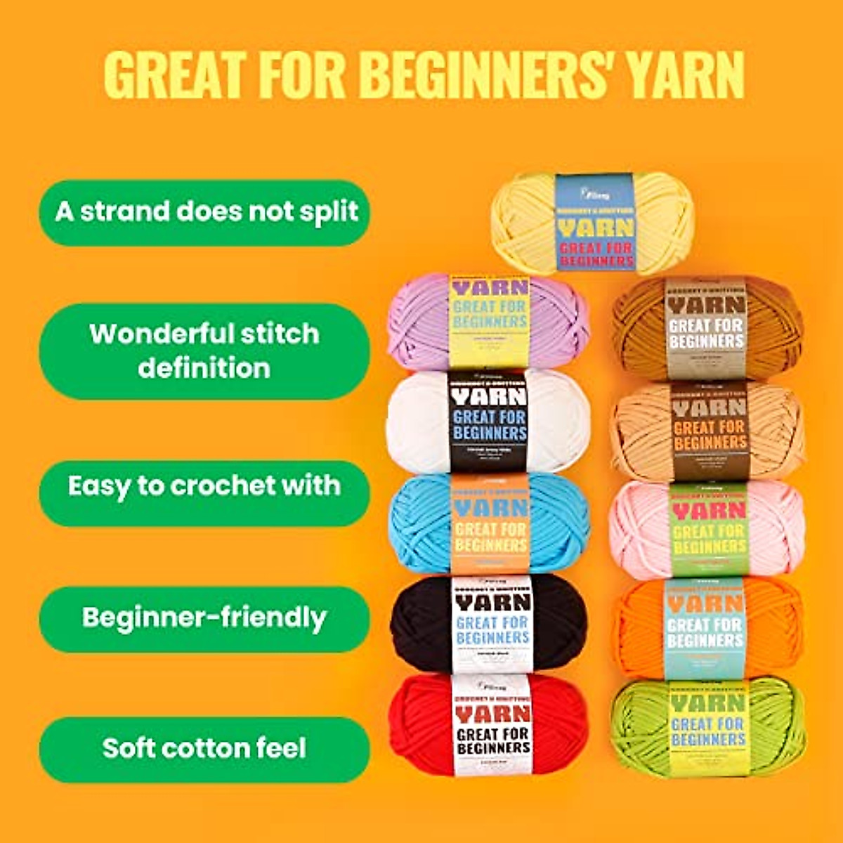 Pllieay Red Cotton Yarn, 4x50g Crochet Yarn for Crocheting and Knitting, Cotton Yarn for Beginners with Easy to See Stitches for Beginners Crocheting and Knitting