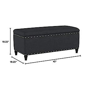 Christopher Knight Home Tatiana Fabric Storage Ottoman, Charcoal