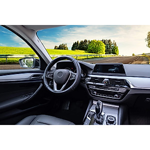 Magnelex Microfiber Leather Steering Wheel Cover – Black. Heat Resistant Anti-Slip Car Wheel Wrap - Compatible with Most Makes and Models of Cars and Trucks with 14.5 to 15 Inch Steering Wheels