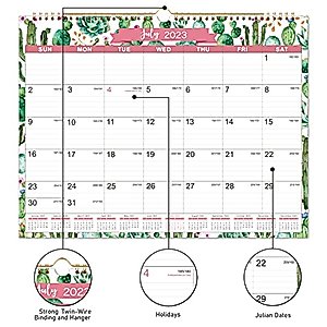 2023-2024 Calendar - Wall Calendar 2023-2024 from January 2023 - June 2024 with Julian Dates, 15" x 11.5", Two-Wire Binding, Ruled Blocks Perfect for Planning and Organizing for Home or Office
