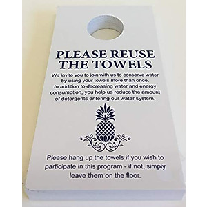 Towel Reuse Door Hanger, Card for Home, Office, Hotels and Hospitality (Pack of 100)