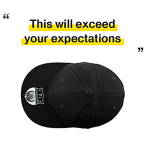 KNW-2364 BLK (7 3/8) The Real Original Fitted Flat-Bill Hats True-Fit, 9 Sizes & 20 Colors