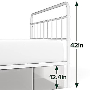 ZINUS Florence Metal Platform Bed Frame / Mattress Foundation / No Box Spring Needed / Easy Assembly, White, Full