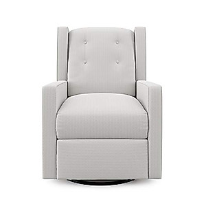 Baby Relax Mikayla Swivel Glider Chair, White, Water Stain Resistant Recliner