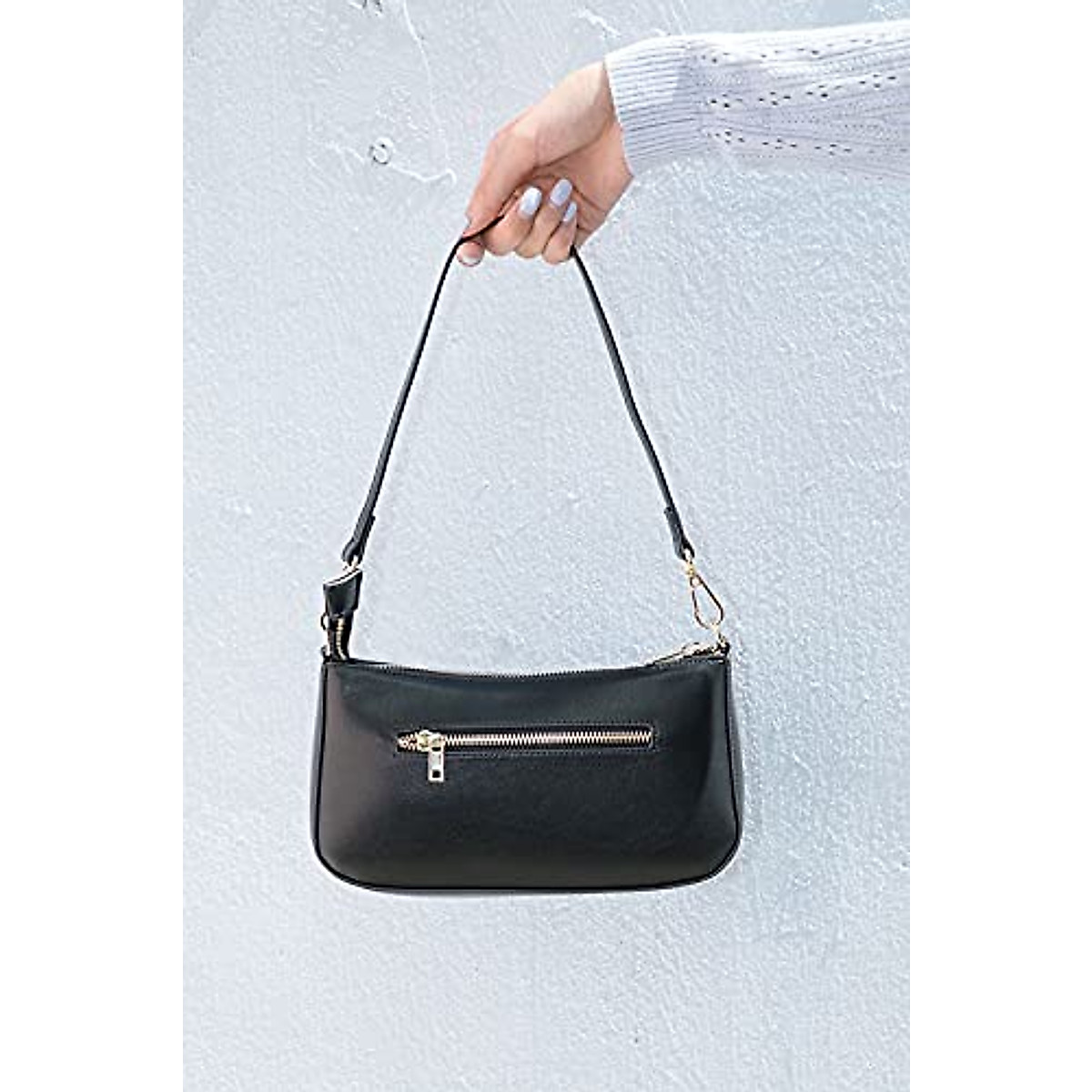 NIUEIMEE ZHOU Shoulder Bag for Women Retro Vegan Leather Classic Clutch Tote HandBags Purses with Zipper Closure