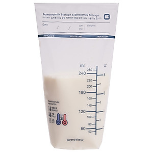 MOTHER-K Breast Milk Storage Bag, Doubled-Sealed for Freezing, Can be used Baby bottle liners (8oz, 50 Counts)