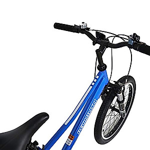 Petimini 20 Inch Kids Mountain Bike for Boys Bike 5 6 7 8 9 Years Old Youth Bicycle White Blue