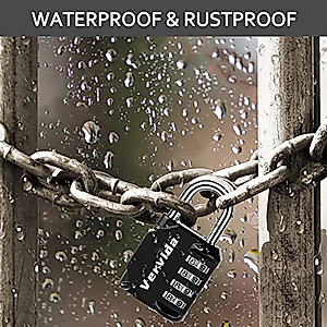 Vervida Combination Lock Resettable 2 Pack 4 Digit Outdoor Waterproof Combo Padlock for School Gym Locker, Sports Locker, Fence, Toolbox, Gate, Hasp Storage (Black)