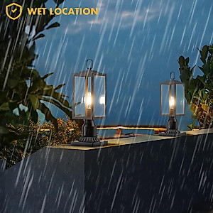 Aoceley Dusk to Dawn Outdoor Post Light with Pier Mount Base, 2-Pack Modern Lamp Post Light Fixtures Waterproof Aluminum Pier Lights Outdoor Column Lights Exterior Post Lantern with Clear Glass Shade