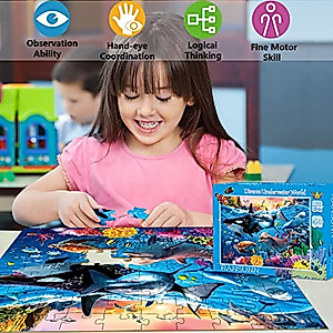 Puzzles for Kids Ages 4-8 Year Old - Underwater World,100 Piece Jigsaw Puzzle for Toddler Children Learning Educational Puzzles Toys for Boys and Girls.