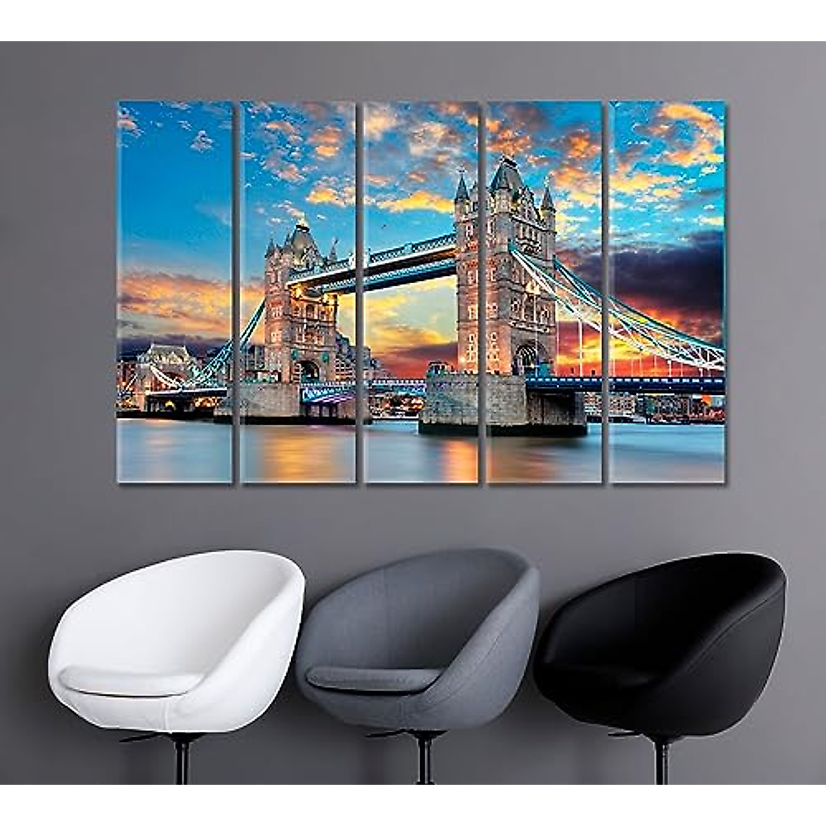 Tower Bridge in London UK Canvas Print 5 Panels / 36x24 inches