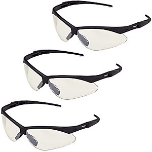 Amazon Basics Anti-Scratch Safety Glasses, UV-Resistant, Indoor/Outdoor Clear Mirror Lens, 3-Count