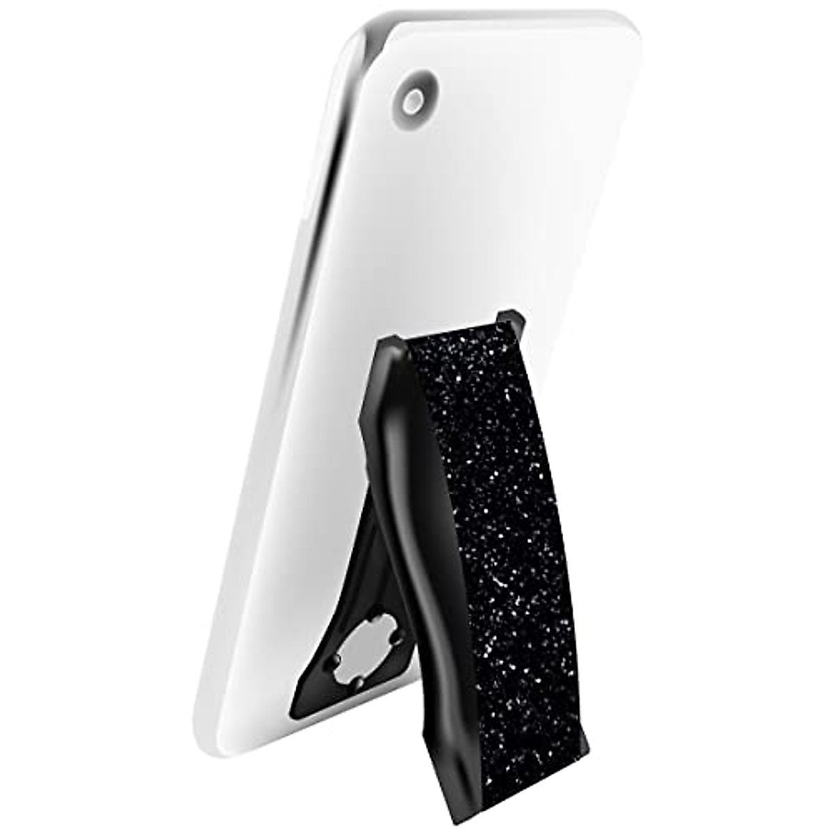 LoveHandle PRO Premium Phone Grip - Phone Strap - Magnetic Phone Mount and Kickstand for Smartphone and Tablet - Black Glitter