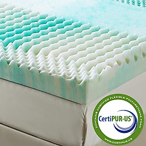 NOFFA Egg Crate Mattress Topper Full, 7 Zone Gel Cooling Memory Foam Topper Double, Full Foam Topper CertiPUR-US Certified, Blue Full Bed Topper Airflow Design 75 x 54 x 3 inches