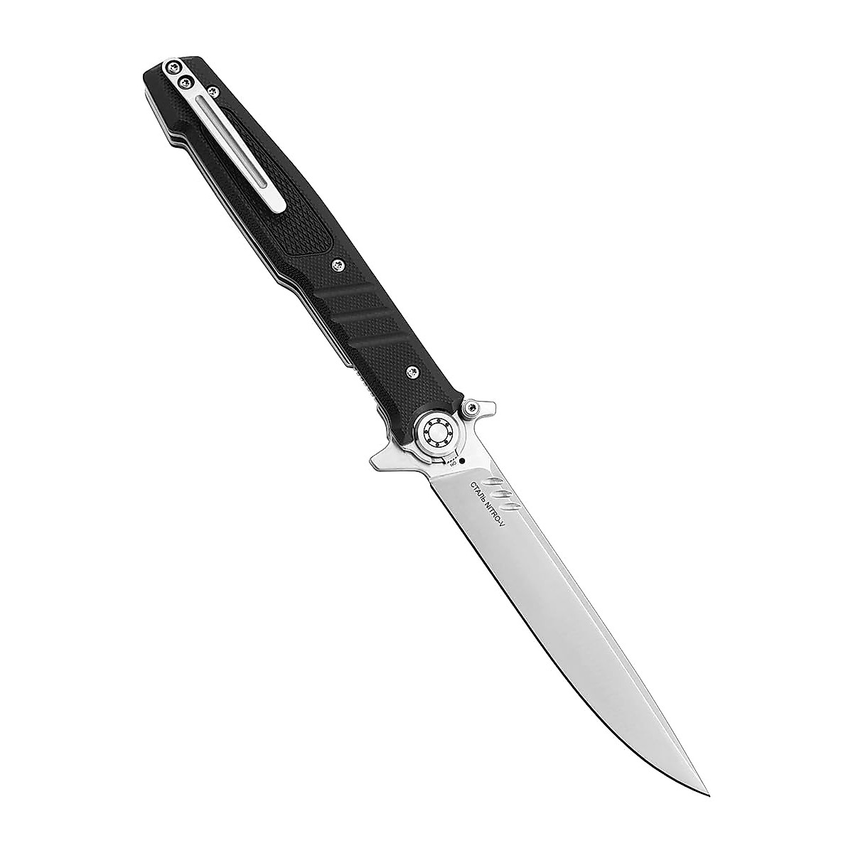 HOKC Finnish-2 | 349-130406 | Pocket Knife, EDC Knife by Official Dealer - Designed by Russian Master Aleksander Biryukov - Liner Lock, Lawks Safety System, G10 Handle, Wave Opener, Finger Flipper, Long and Durable Nitro-V Stainless Steel, Satin Finished