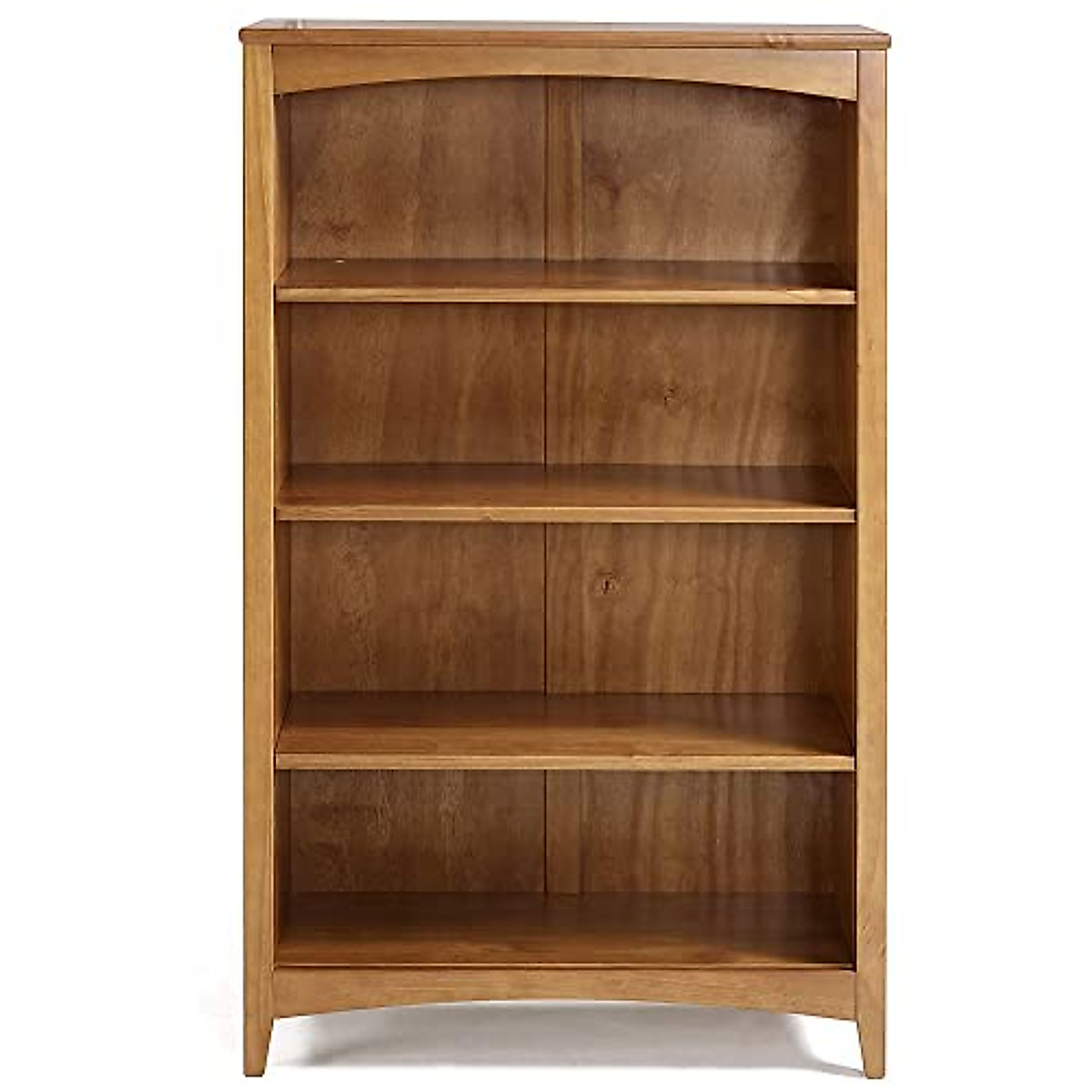 Shaker Style 4 Shelf Bookcase / Solid Wood / 48" High / Adjustable Shelving / Closed Back / Display Bookshelf for Living Room, Bedroom, Home and Office, Cherry