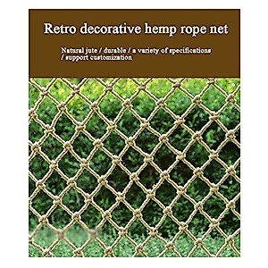 MAGFYLY Banister Guard net Children's Stairs Anti-Fall Safety Net, Hemp Rope Net, Photo Wall Decoration Net, Restaurant Bar Partition Net Balcony Obstacle Crib Protection Scenic Fence Network 1x4m