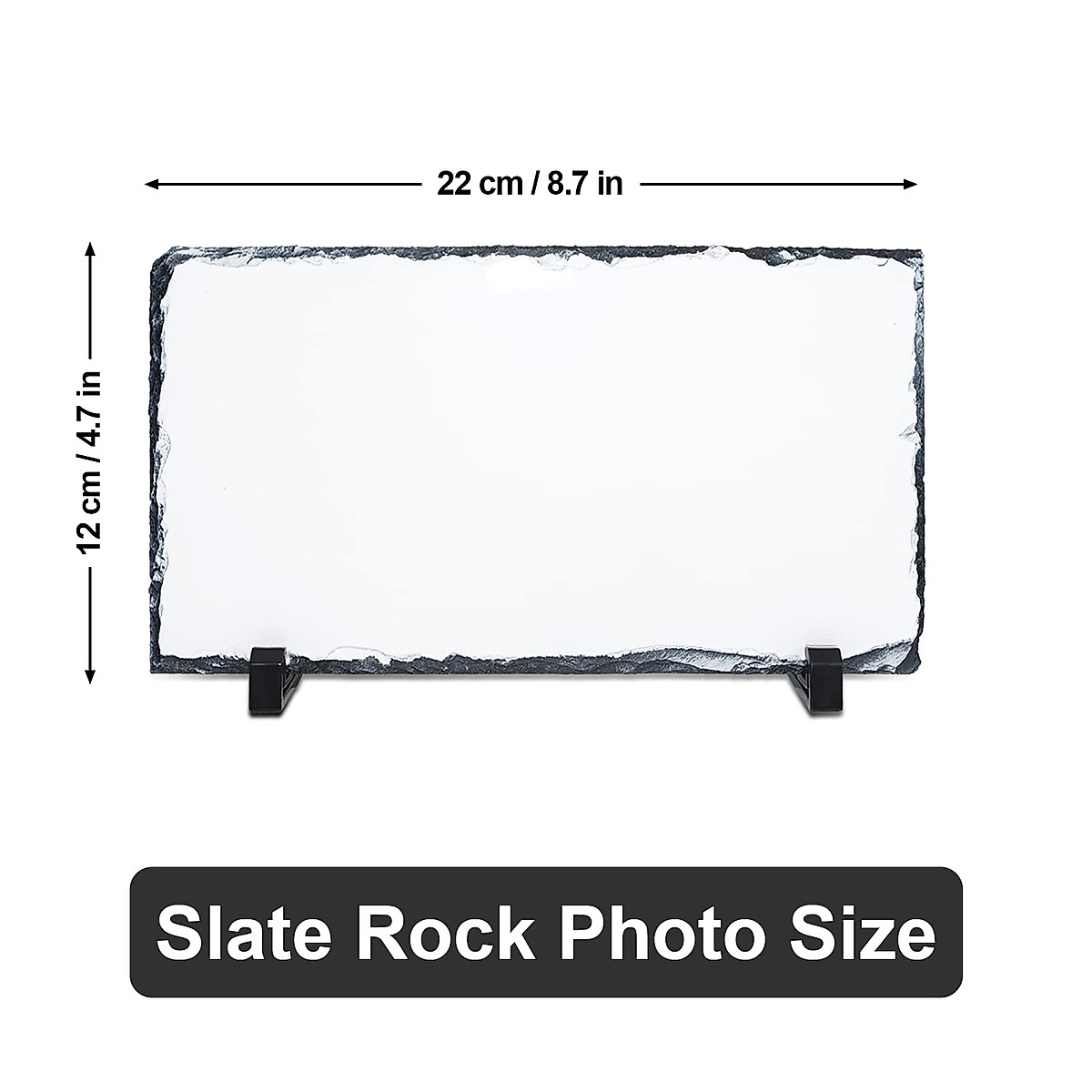 MR.R Sublimation Blank Rectangular Rock Slate Photo Plaque Picture Frame, Customized Photo Frame Novelty For Wedding,Birthday,Baby Birth (12x22cm)