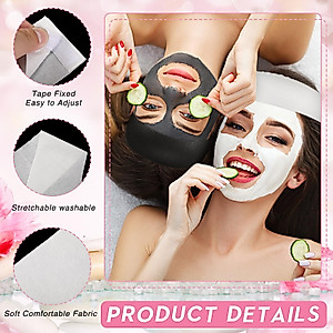 120 Pieces Disposable Headbands for Facials Spa Headbands with Convenient Closure Stretch Non Woven Skin Care Hair Band Soft for Women Girls Salons Face Washing, Shower, Pink, Black, White