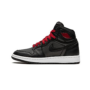 Nike Air Jordan 1 I High OG Black Satin GS Grade School Youth 575441-060 US Size 4Y, 4 Big Kid