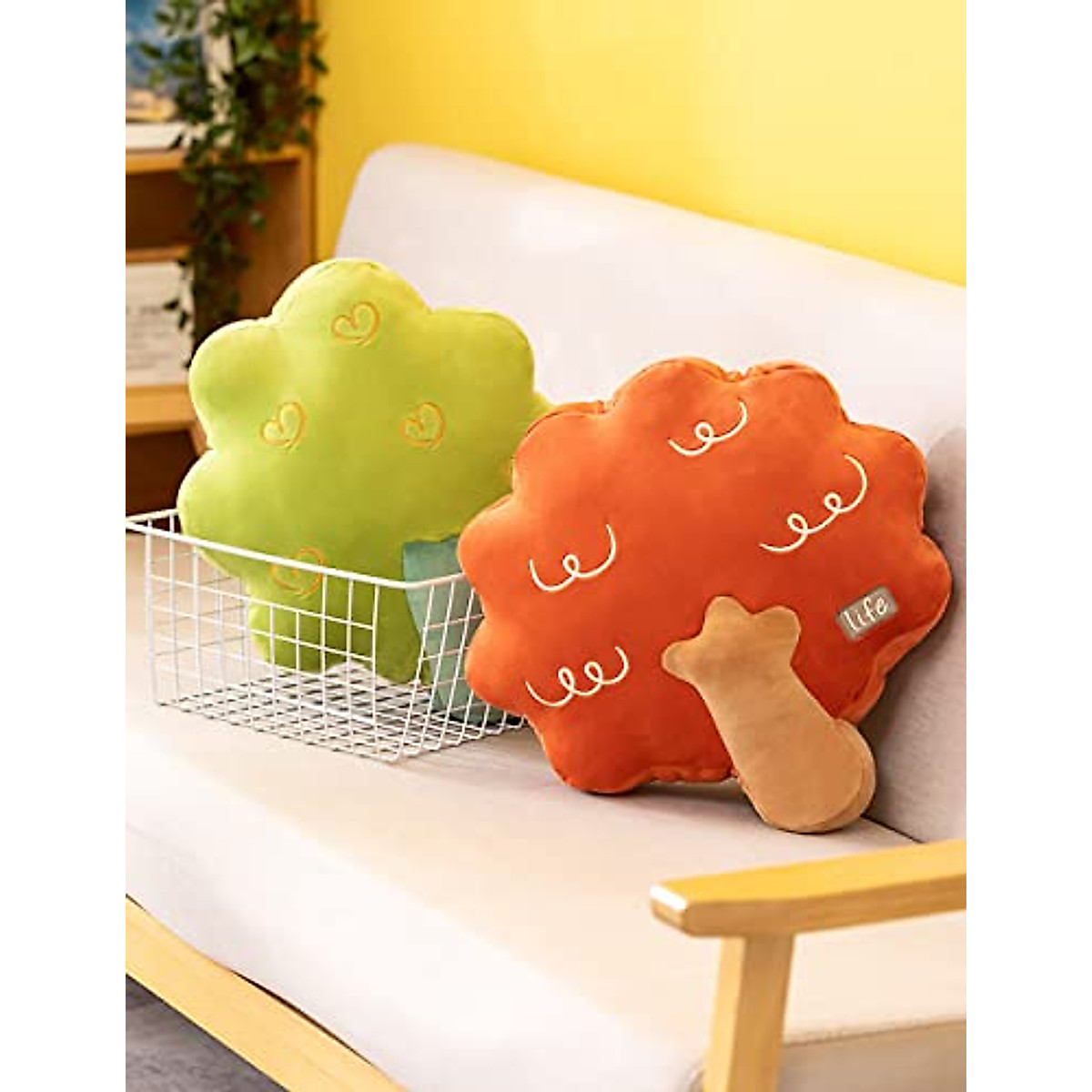 YONLIT Cuddly Tree Stuffed Plant Big Soft Plush Succulent Toy Huggable Throw Pillow Cushion with Luxuriant Branches and Leaves Gifts for Kids Nursery Room Décor 16 Inches (Green)