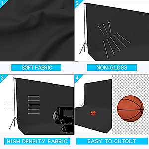 ISSUNTEX 10X20 ft Background Muslin Backdrop, Photo Studio, Collapsible High Density Screen for Video Photography and Television-Black