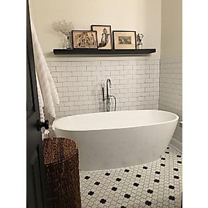 Joel's Antiques - 60 Inch Wooden Floating Shelves for Wall - Made of Natural Wood - Long Heavy Duty Rustic Fireplace Mantel & Book Shelf - Perfect for Living Room - Black 60x8x2 in