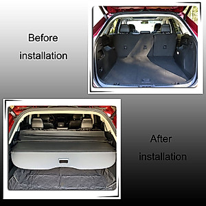 CARORMOKE Retractable Cargo Cover Compatible with 2015-2023 Ford Edge Trunk Cover Black (Upgrade Version : Including a Small Flap)