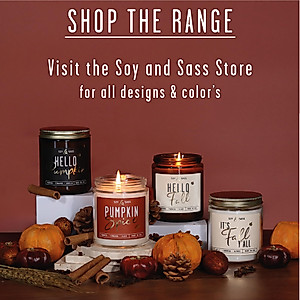 Fall Candles, Pumpkin Candle - 'Hello Pumpkin' Soy Pumpkin Spice Candle I Infused with Essential Oils I Fall Candle Decor, Fall Scented Candle I 9oz Reusable Jar I 50 Hour Burn I Made in USA