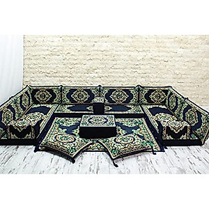 Arabic U Shaped Floor Seating Sofa, Arabic Living Room Furniture, Arabic Majlis Sofa (With PREMIUM FOAM)
