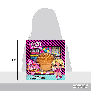 Horizon Group USA L.O.L. Surprise! Surprise Jewelry Case, Double Feature Series, Create Over 25 Custom Jewelry Pieces, Includes L.O.L. Surprise! Charms, 500+ Beads, Jewelry Storage Case & More